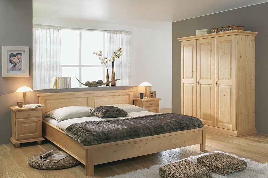 Schlafzimmer Firenze, Schrank 3-trg., Hotel Doppelbett 180 cm, 2 ...