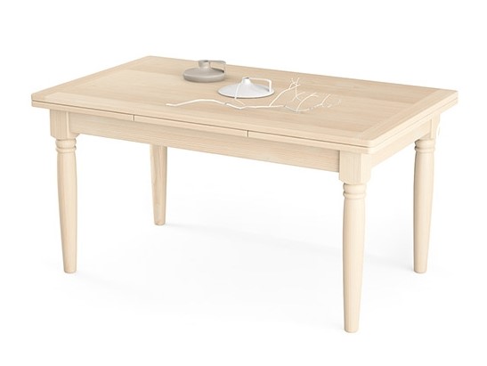 4-Fuß-Tisch ausziehbar, 130/230 x 90 cm, Fichte massiv - Landhausmoebel ...